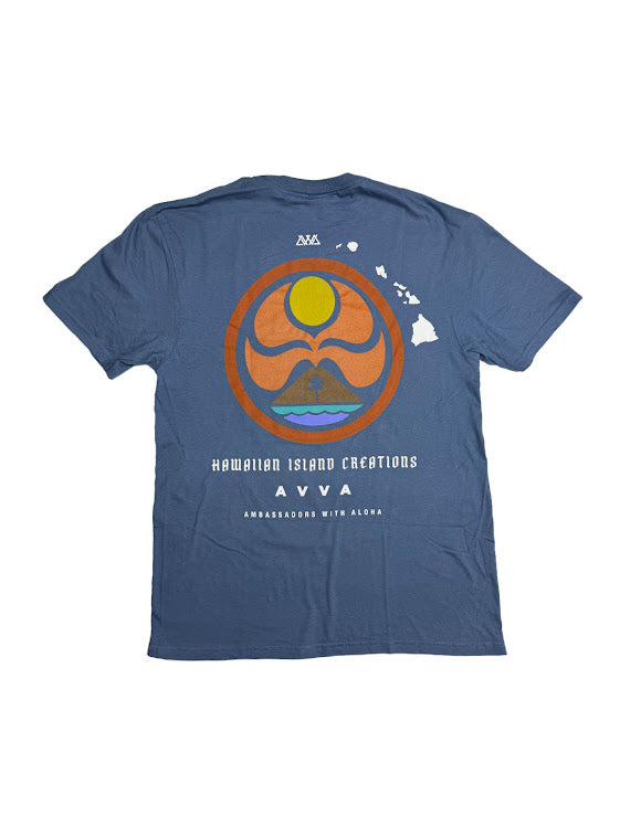 AVVA BRAND X HIC MOKUPUNI TEE - BLUE – Hawaiian Island Creations