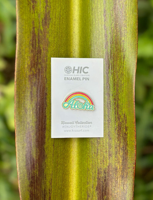 HIC ENAMEL PIN -ALOHA RAINBOW – Hawaiian Island Creations