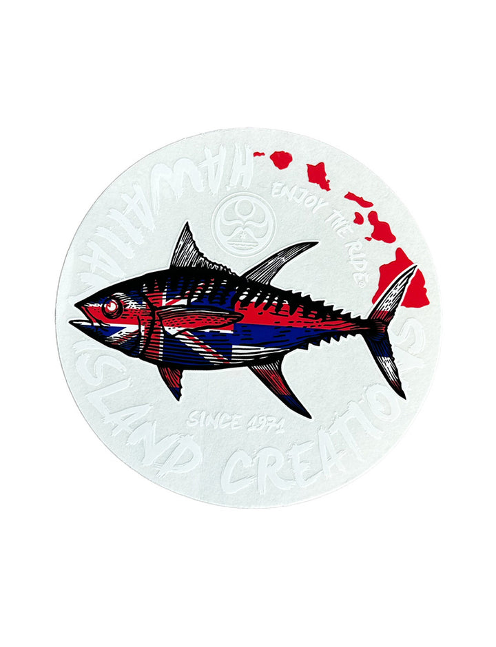 HIC Ahi Flag Sticker – Hawaiian Island Creations