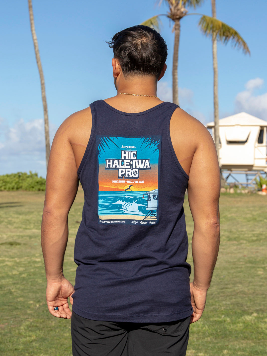 HIC HALEIWA PRO 2025 TANK TOP - NAVY – Hawaiian Island Creations