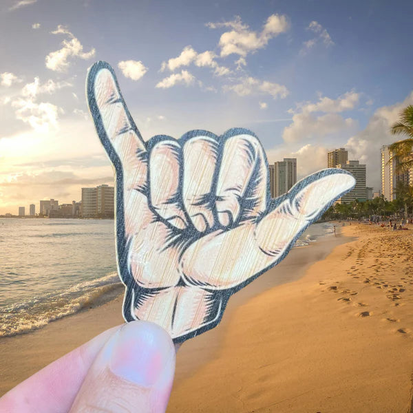 SHAKA BAMBOO STICKER – Hawaiian Island Creations