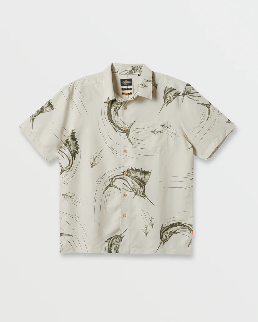 QUIKSILVER WATERMAN THE CHASE BUTTON DOWN WOVEN SHIRT - SILVER BIRCH ...
