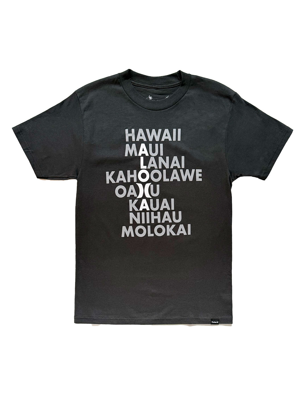 HURLEY WORD PUZZLE TEE - BLACK – Hawaiian Island Creations